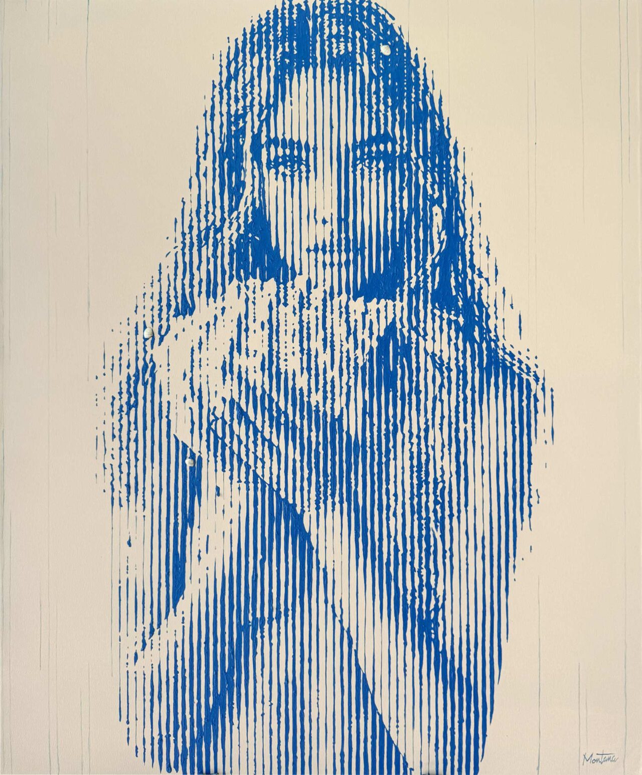 Tamarin striped portrait painting - Montana Engels