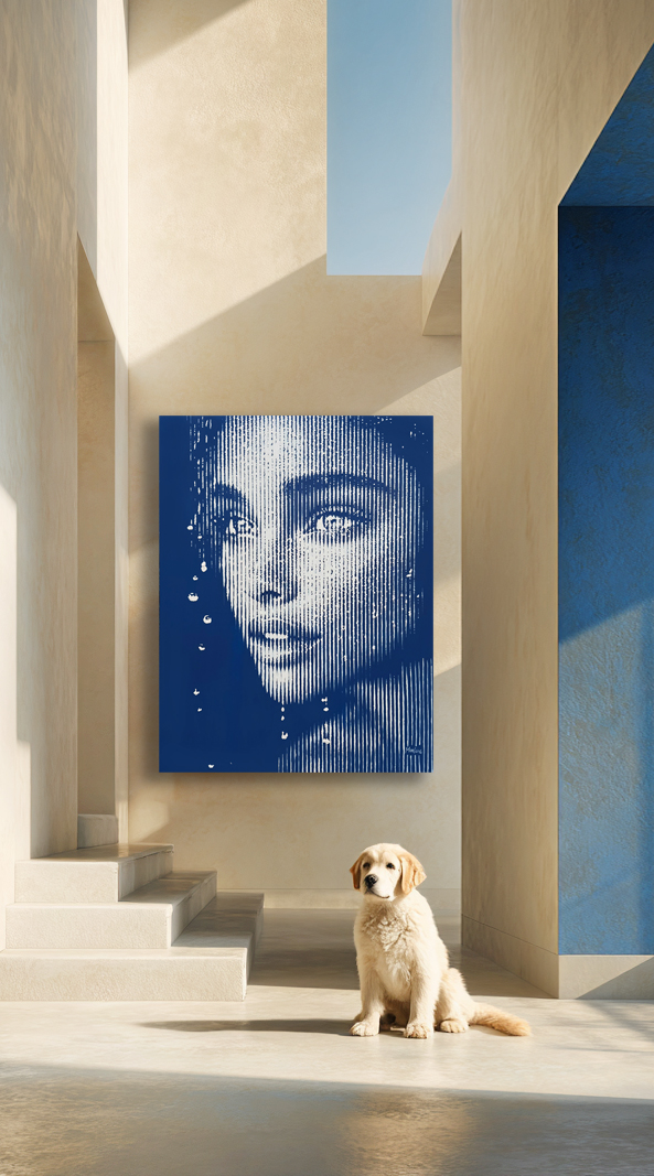 Ocean Within striped portrait painting - Montana Engels