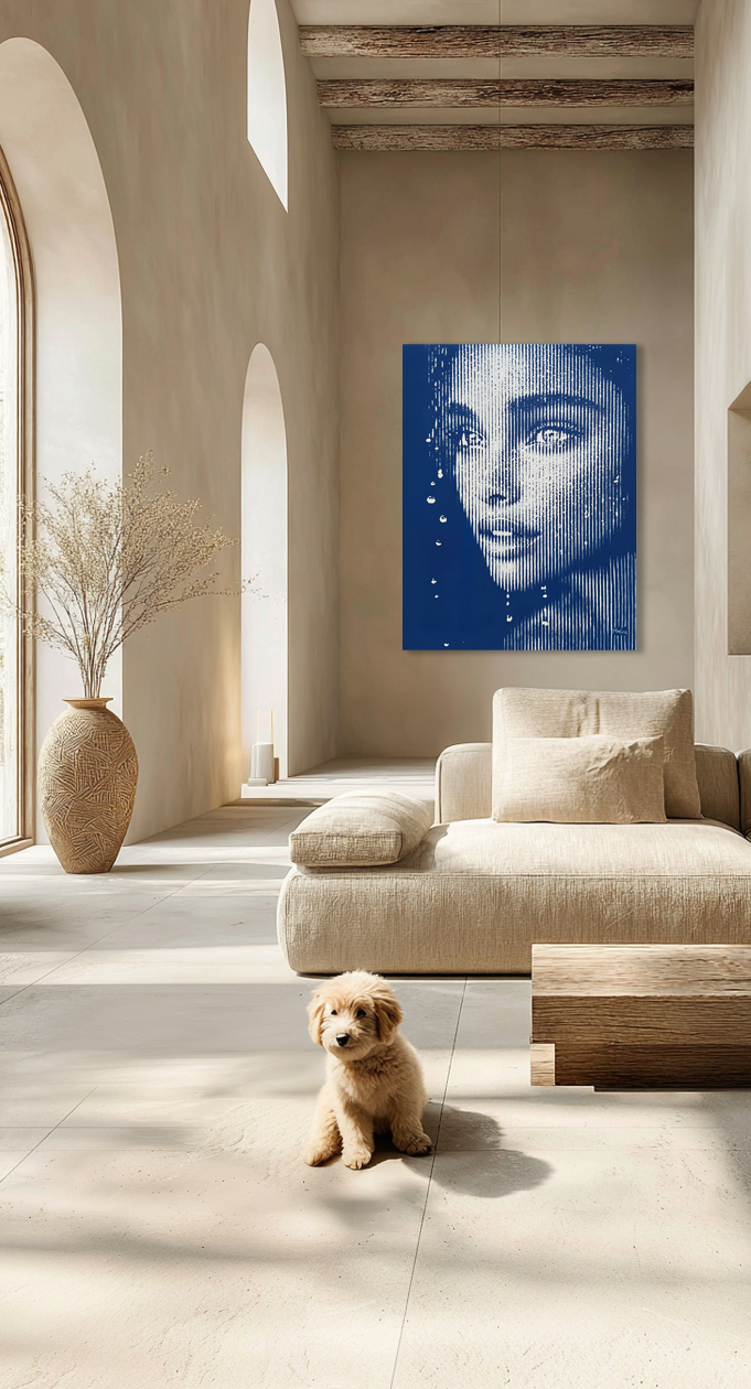 Ocean Within striped portrait painting - Montana Engels